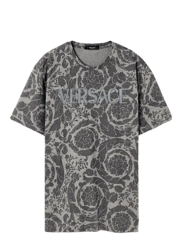 Versace Barocco Silhouette Crewneck T-shirt - Gray
