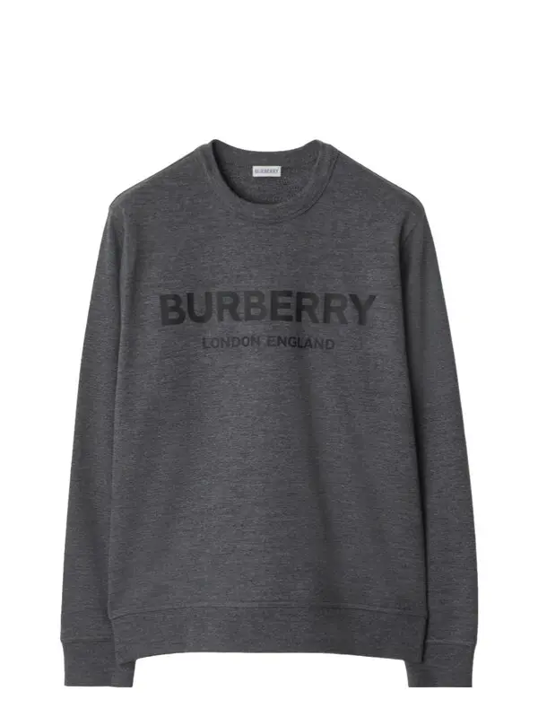 Burberry Logo Cotton Sweatshirt - Dark Grey Mixed Colors