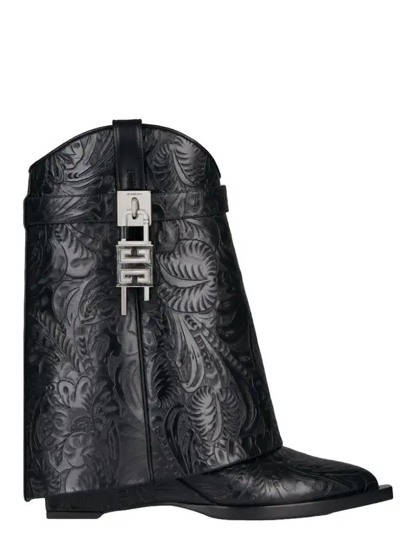 Givenchy Shark Lock Western Boots - Black