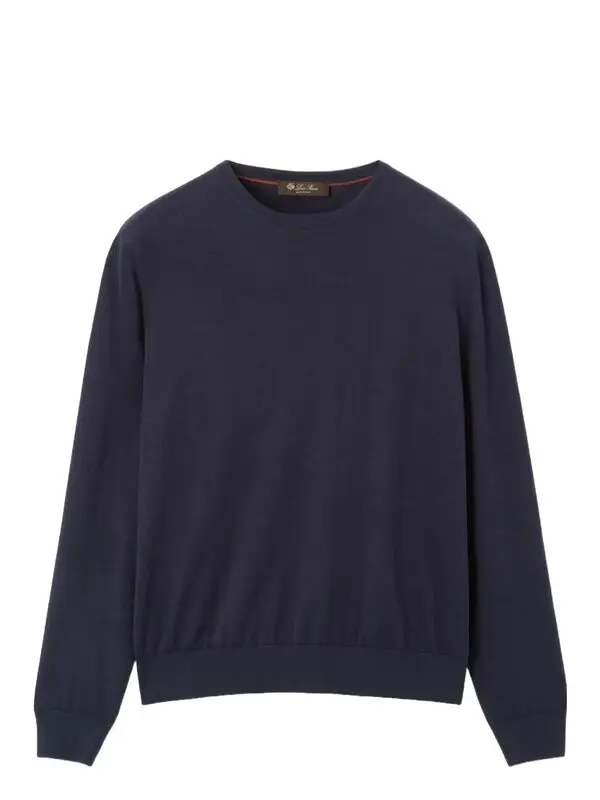 Loro Piana Long-sleeved Crewneck Jumper - Navy Blue