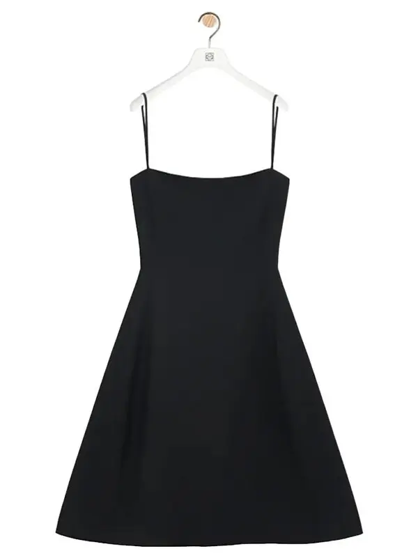 Loewe Thin Strapped Flare Silhouette Dress - Black
