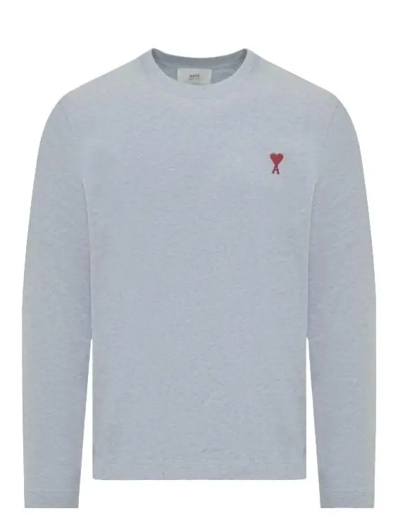 AMI Paris Logo Long-sleeved T-shirt - Gray