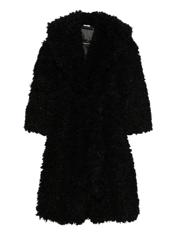 ROTATE BY BIRGER CHRISTENSEN Long-sleeves Faux Fur Coat - Black