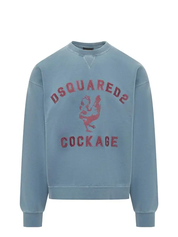 Dsquared2 Crewneck Sweatshirt With Logo Detail - Blue