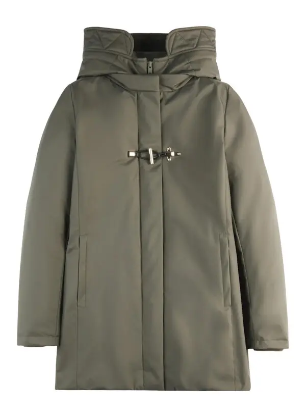 FAY Technical Gabardine Toggle Coat - Green