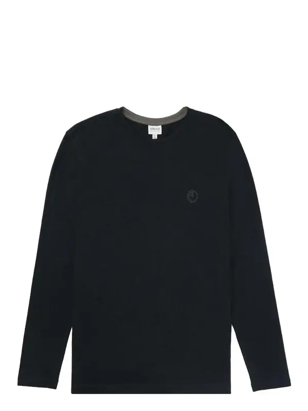 Emporio Armani Dark Gray Logo Long-sleeved T-shirt - Black
