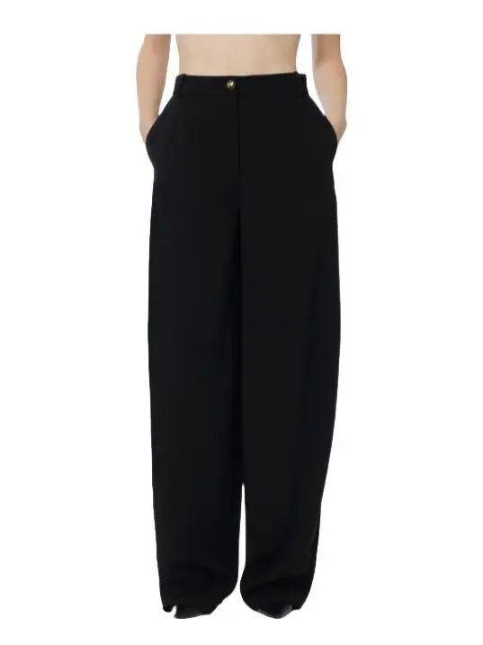 Elisabetta Franchi Lightweight Crêpe Trousers - Black
