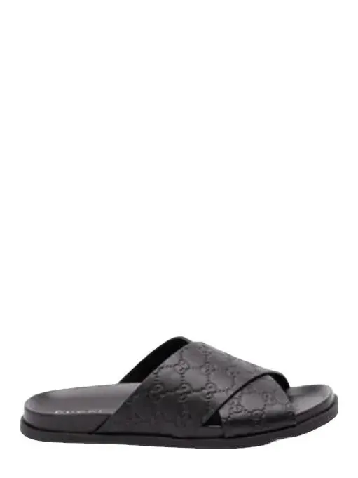 Gucci Dali Soft Embossed Monogram Slides - Black