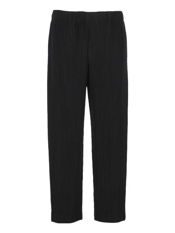 Issey Miyake Homme Plissé Pleated Tapered Trousers - Black