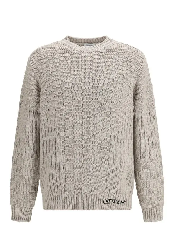 Off-White Logo Embroidered Crewneck Jumper - Nude