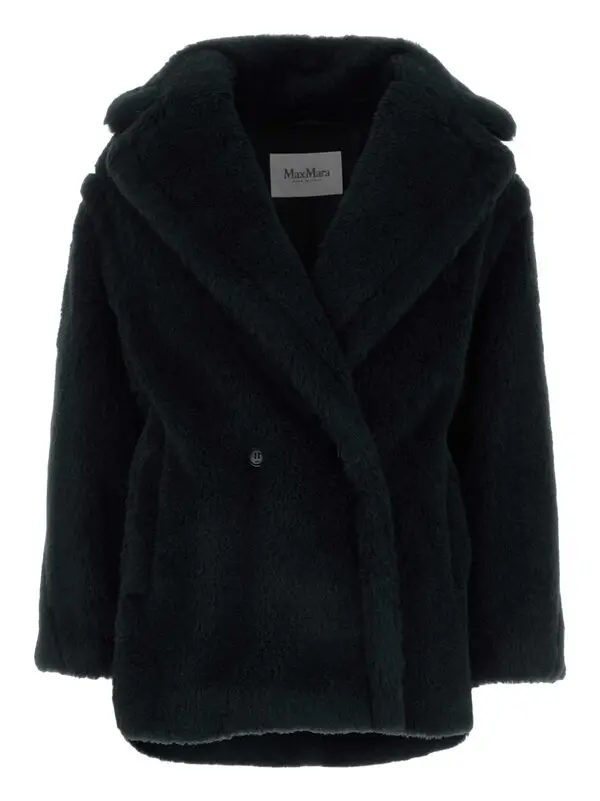 Max Mara Olga Double-breasted Teddy Coat - Black