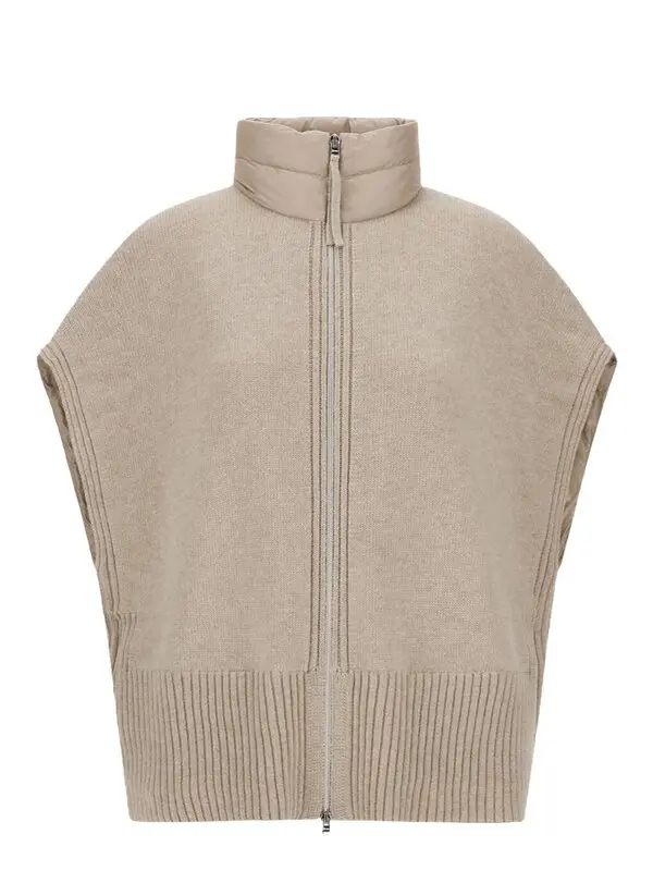 Herno Sleeveless Zip-front Vest With High Collar - Nude