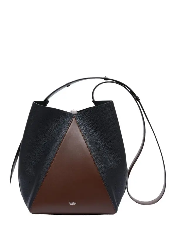Max Mara Medium Two-tone Leather Bucket Bag - Hazelnut Brown