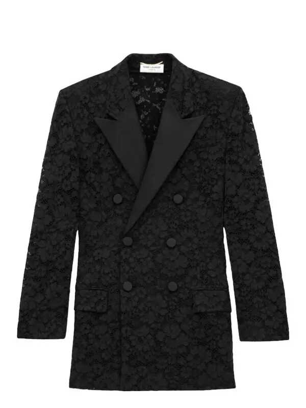 Saint Laurent Double-breasted Tuxedo Jacket - Black