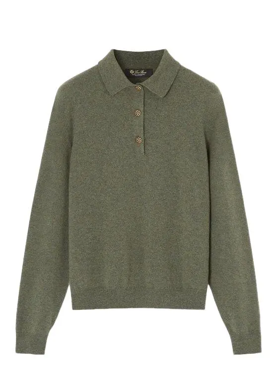 Loro Piana Classic Polo Shirt - Gray Blue Clover Mixed Color