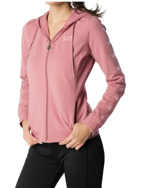 EA7 Logo Hooded Casual Jacket - Pink
