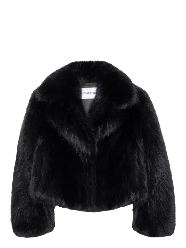 STAND STUDIO Samara Faux Fur Jacket - Black