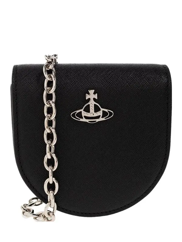 VIVIENNE WESTWOOD Half Moon Crossbody Saddle Bag - Black