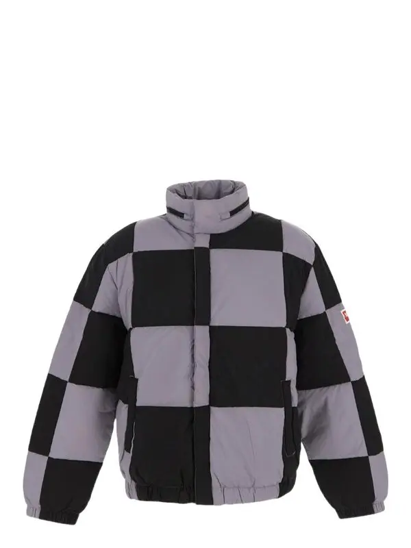Kenzo Checked Boxy Padded Coat - No