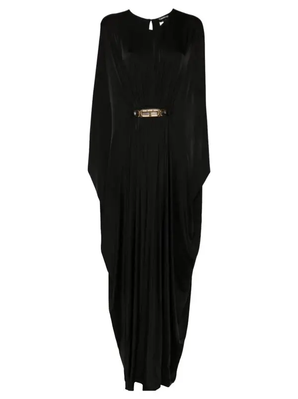 TOM FORD Stretch-jersey Kaftan Dress With Belt - Black