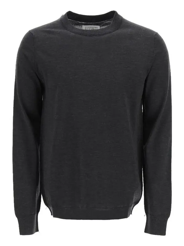 MAISON MARGIELA Striped Trim Pullover - Black