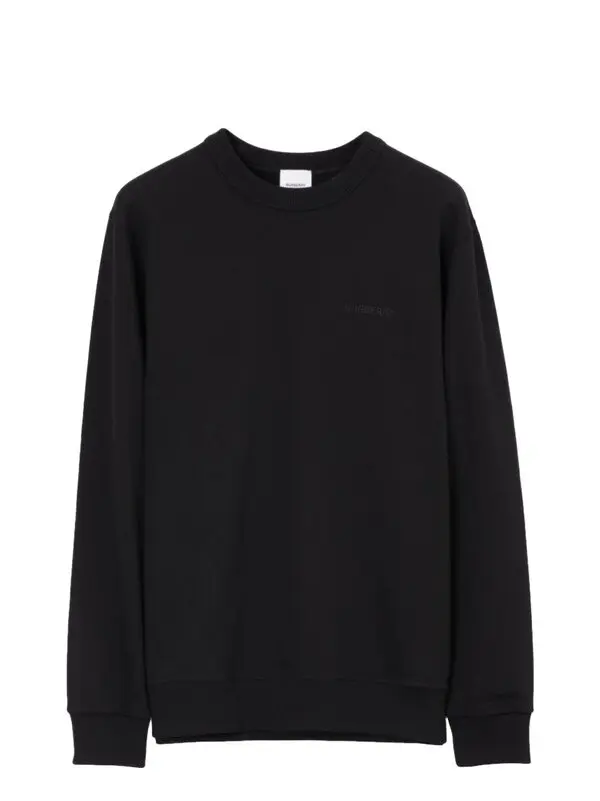 Burberry Embroidered Logo Crewneck Sweatshirt - Black