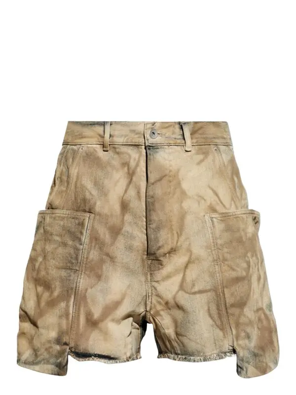 Rick Owens Vintage Effect Denim Shorts - Nude