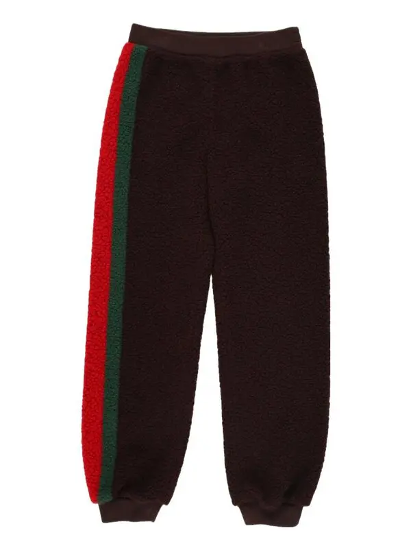 Gucci Teddy Track Pants With Side Stripe Detail - Black