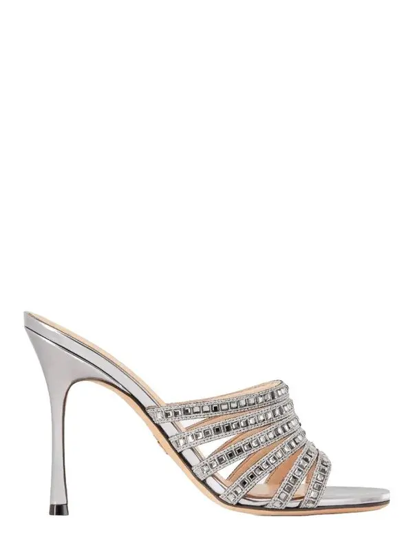 Dior Gem Embellished High-heeled Slides - Gray