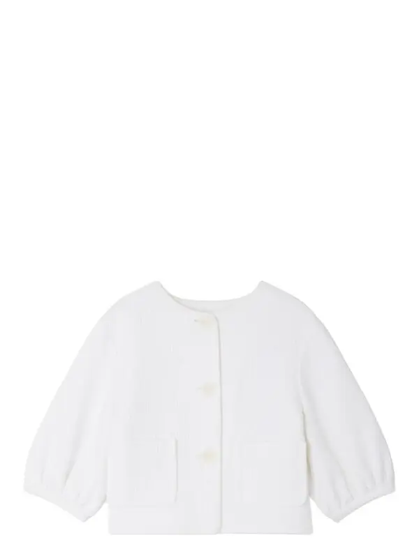Bonpoint Etoile Jacket With Puffed Sleeves - White