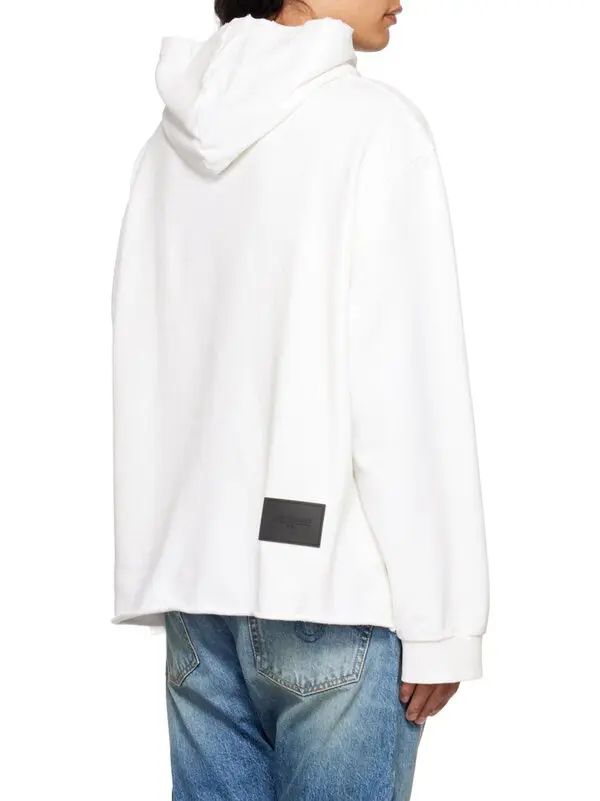 We11Done Printed Logo Oversized Hoodie - White
