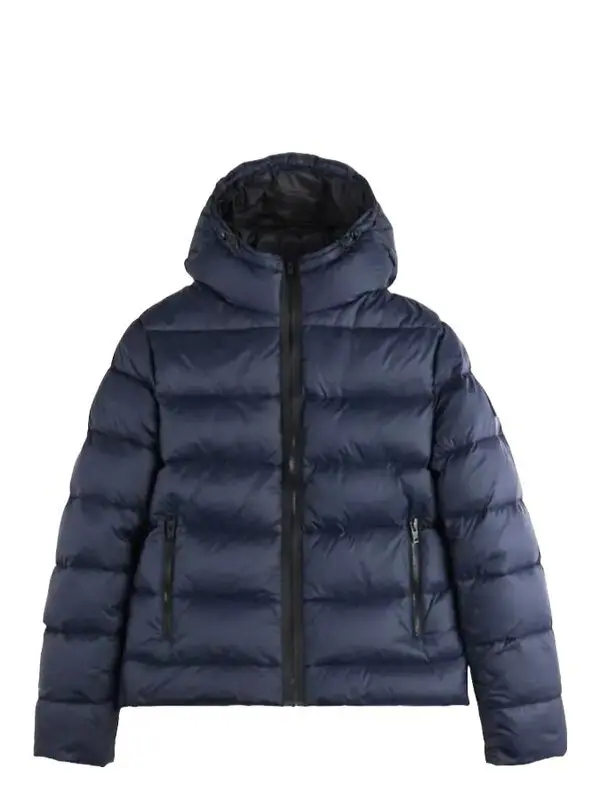 FAY Quilted Down Hooded Jacket - Blue