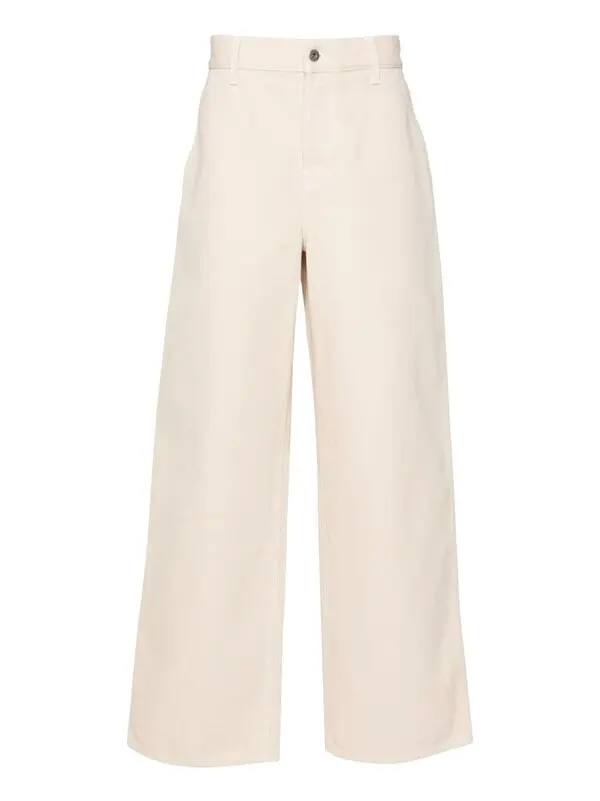 Burberry Equestrian Knight-embroidered Loose Jeans - White