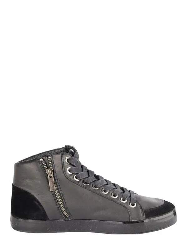 Emporio Armani High Top Logo Sneakers - Black
