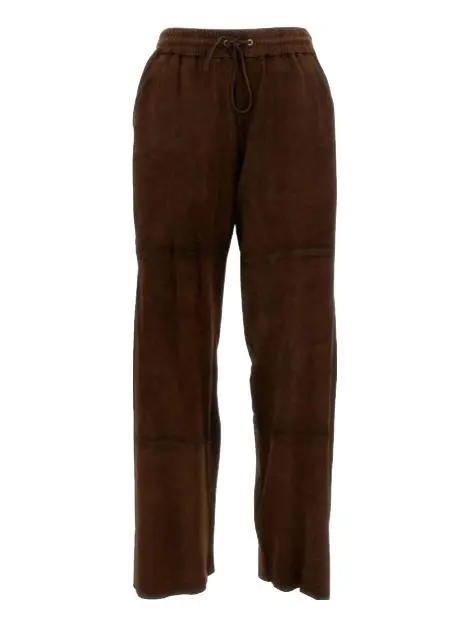 P.a.r.o.s.h Wide Leg Drawstring Pants - Brown