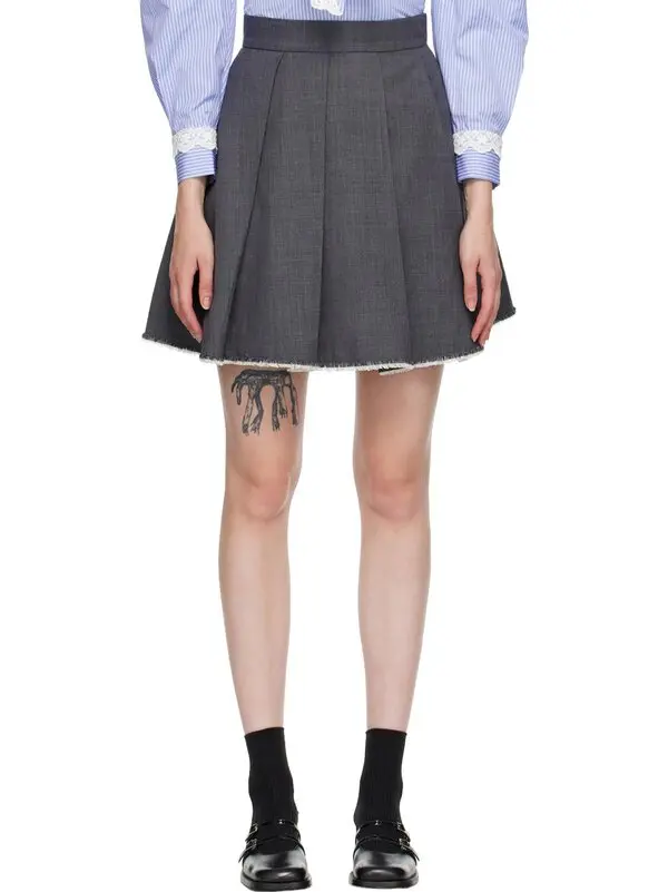SHUSHU/TONG Pleated Mini Skirt - Grey
