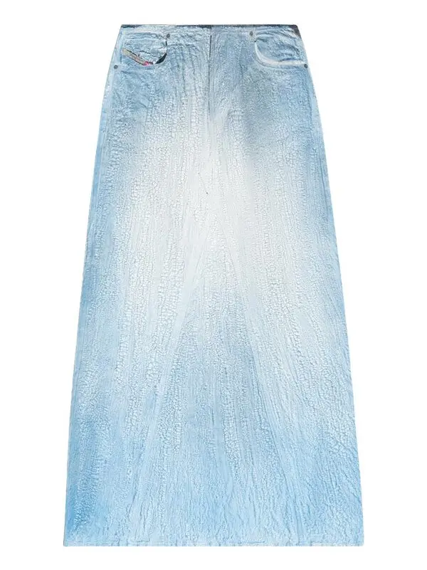 DIESEL® Washed A-line Maxi Skirt - Blue