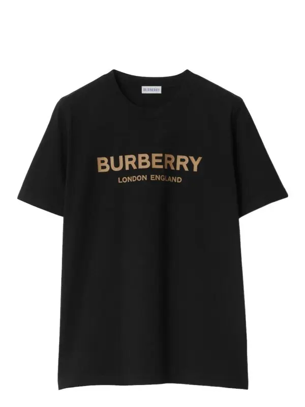 Burberry Logo Cotton T-shirt - Black