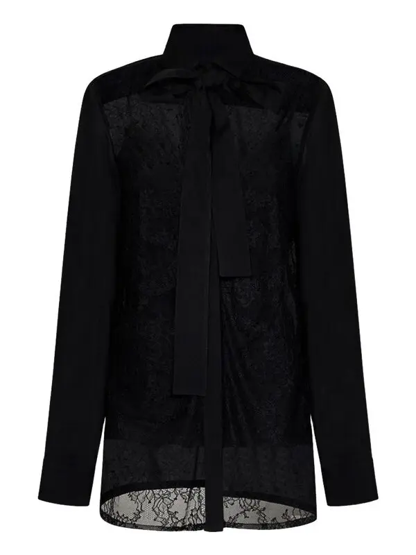 Elie Saab Pussy-bow Lace Blouse - Black