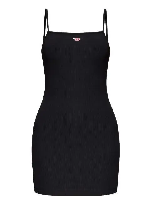 DIESEL® D-hopy-d Ribbed Mini Dress With Adjustable Straps - Black