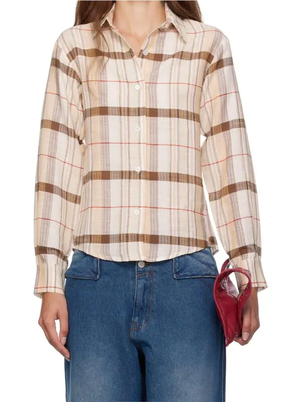 Gimaguas Checked Shirt With Button-down Front - Nude