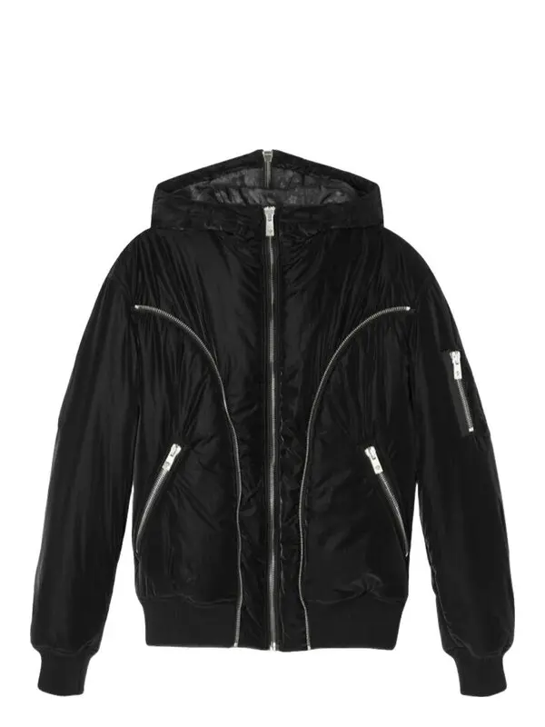 Versace Zip-detailed Hooded Puffer Jacket - Black