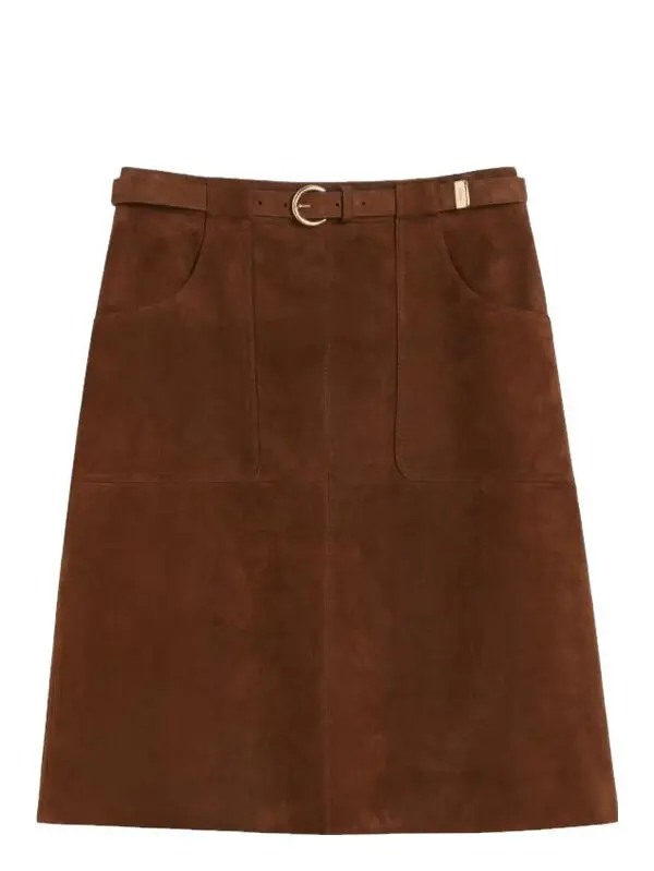 Max Mara Belted Midi Skirt - Brown