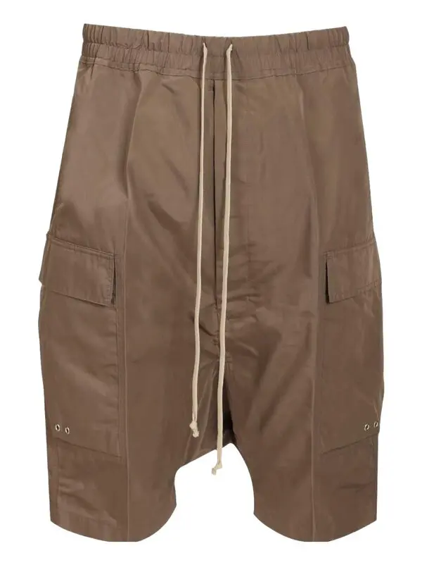 Rick Owens Cargo Shorts With Drawstring Waistband - Brown