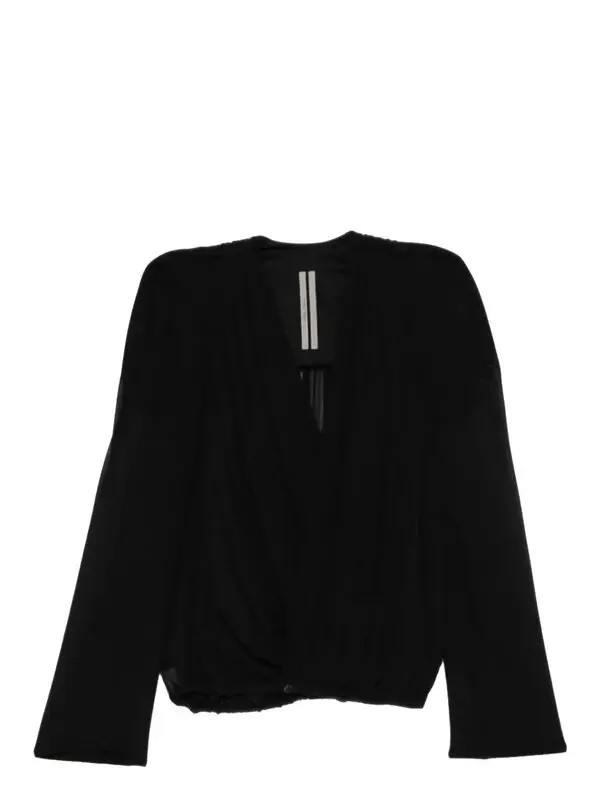 Rick Owens Maria Draped V-neck Jacket - Black