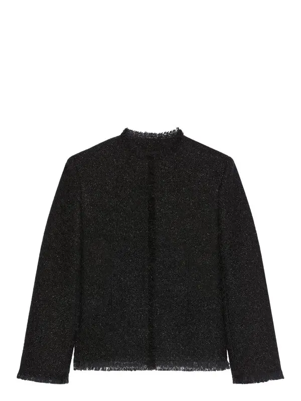 Givenchy Textured Frayed-edge Jacket - Black