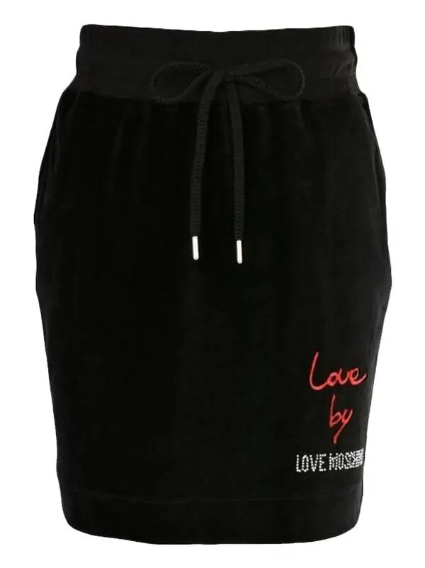Moschino Letter Logo Drawstring Skirt - Black