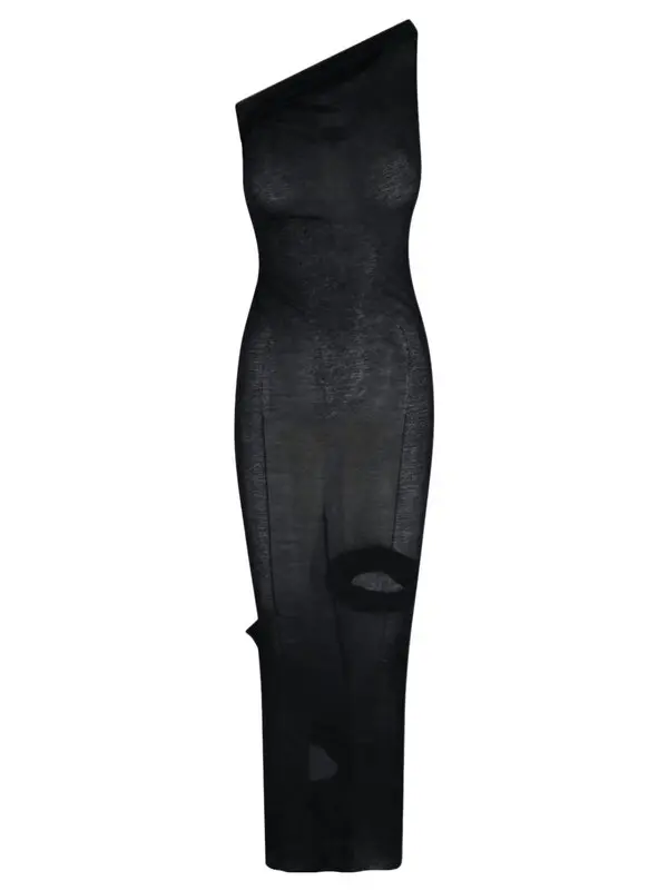 Rick Owens Asymmetric Sleeveless Maxi Dress - Black