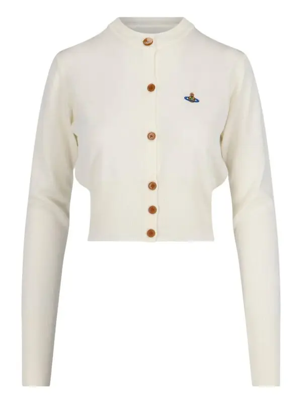 VIVIENNE WESTWOOD Bea Knit Cropped Cardigan - Beige