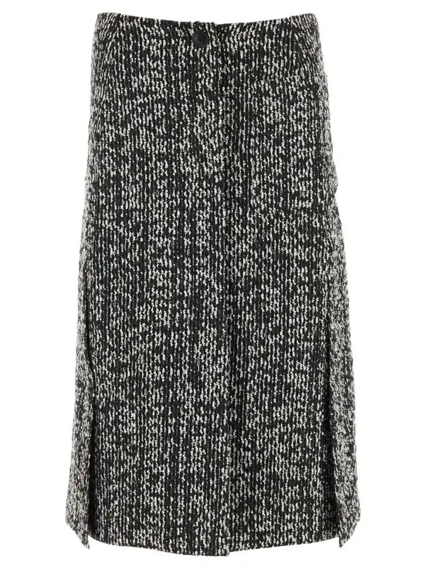 LANVIN Textured Two-toned Midi Skirt - Black
